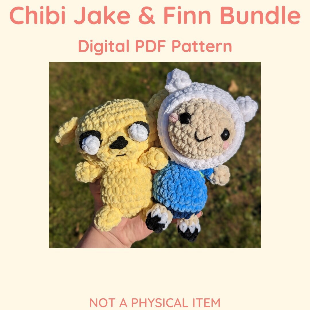 Jake the Dog & Finn the Human Crochet Pattern Bundle Pdf File - Etsy