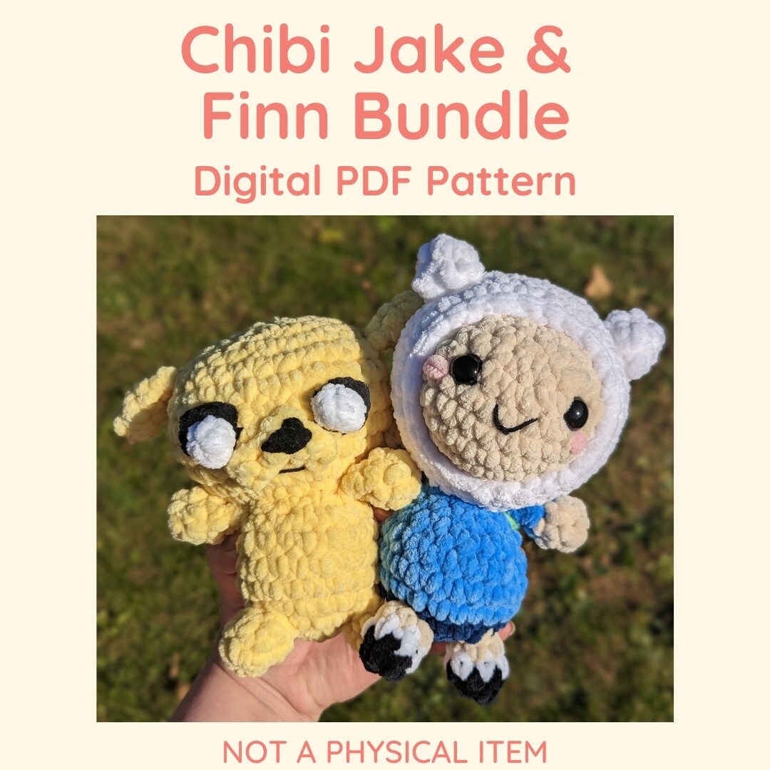 Jake the Dog & Finn the Human Crochet Pattern Bundle Pdf File // Chibi ...