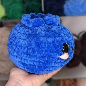Jumbo Blueberry Crochet Plushie // Handmade Amigurumi Food Stuffed ...