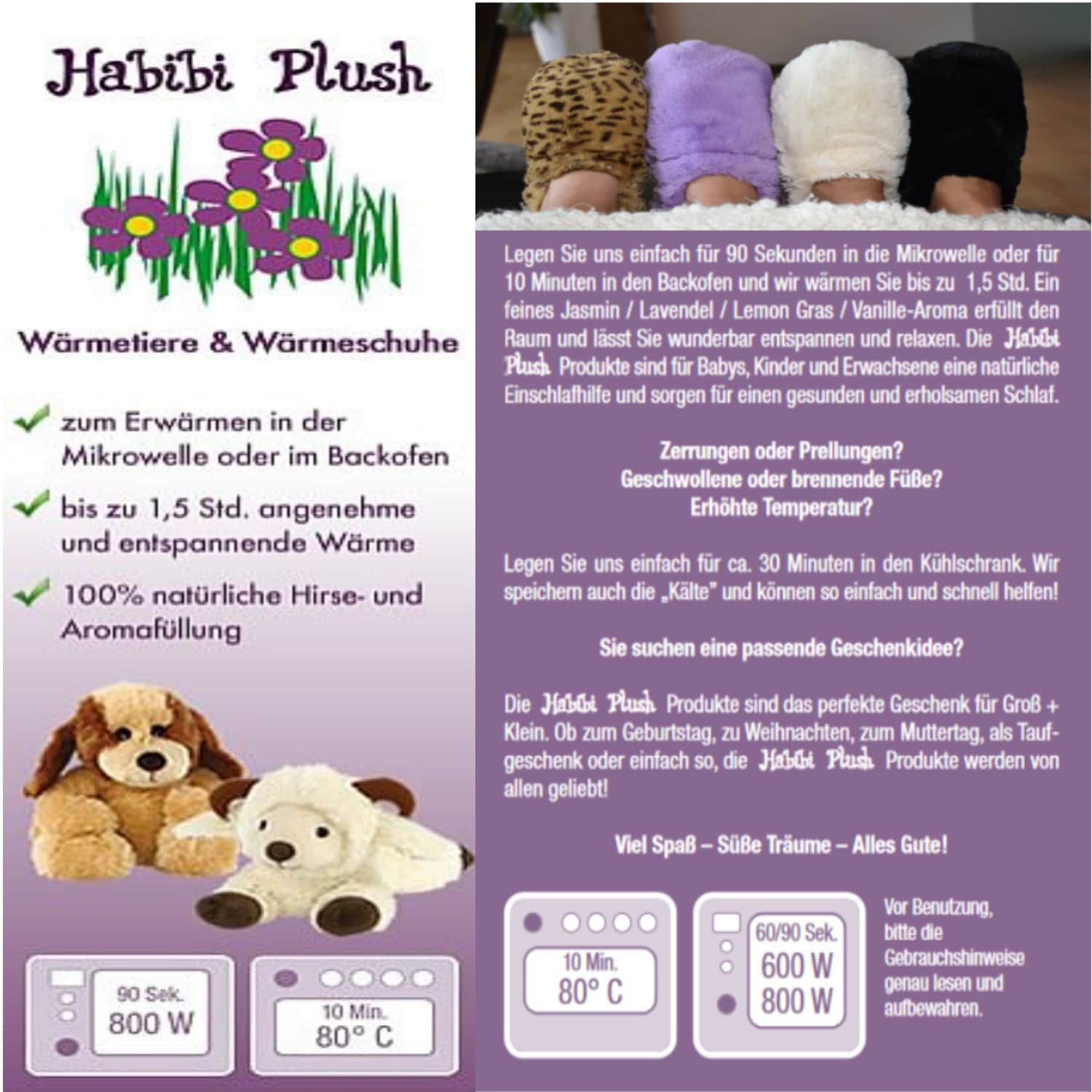 Habibi® Plush Heated Animals MIDI I Heated Animals for Microwave & Oven ...