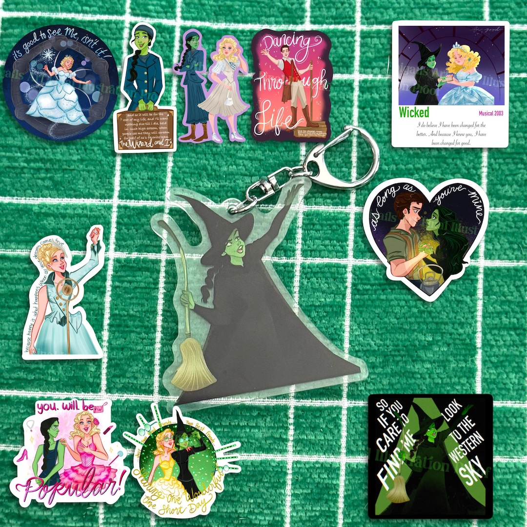 Emerald Keychain and Sticker Bundle - Etsy