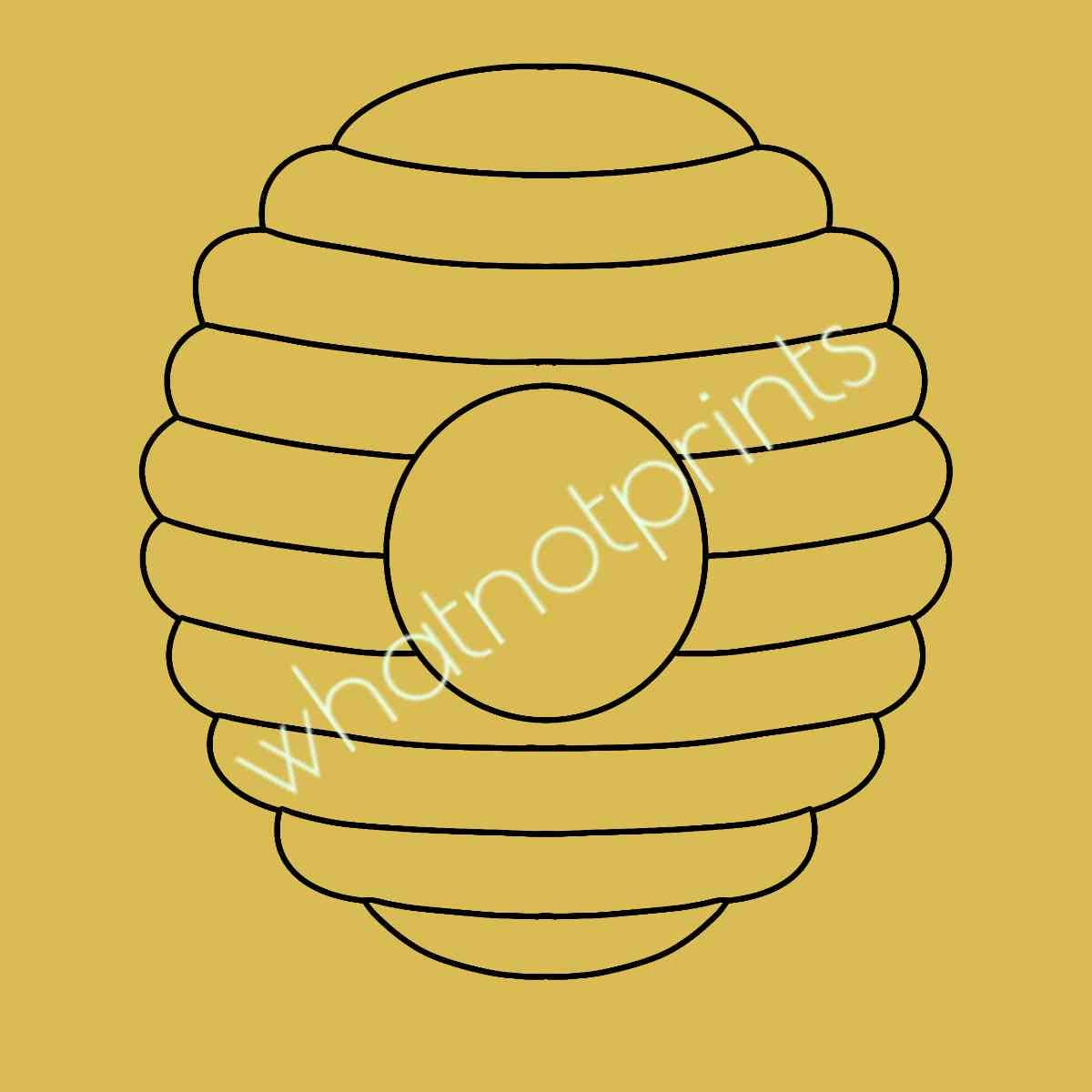Commercial Beehive Outline, Stencil, Template or Pattern PNG & SVG ...