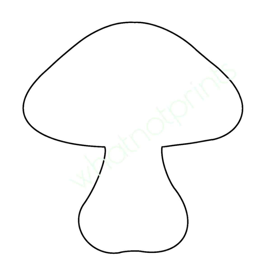 Mushroom Outline Clipart: Commercial Use Stencil, Shape (PNG Digital ...