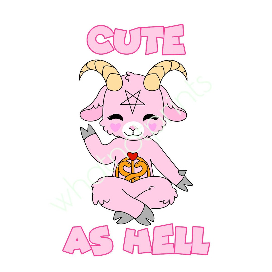 Commercial Cute as Hell Pink Satanic Goat Baphomet Png Transparent ...
