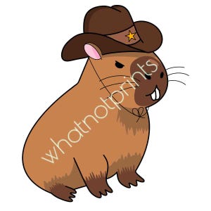 Commercial Capybara Wearing A Cowboy Hat - Etsy