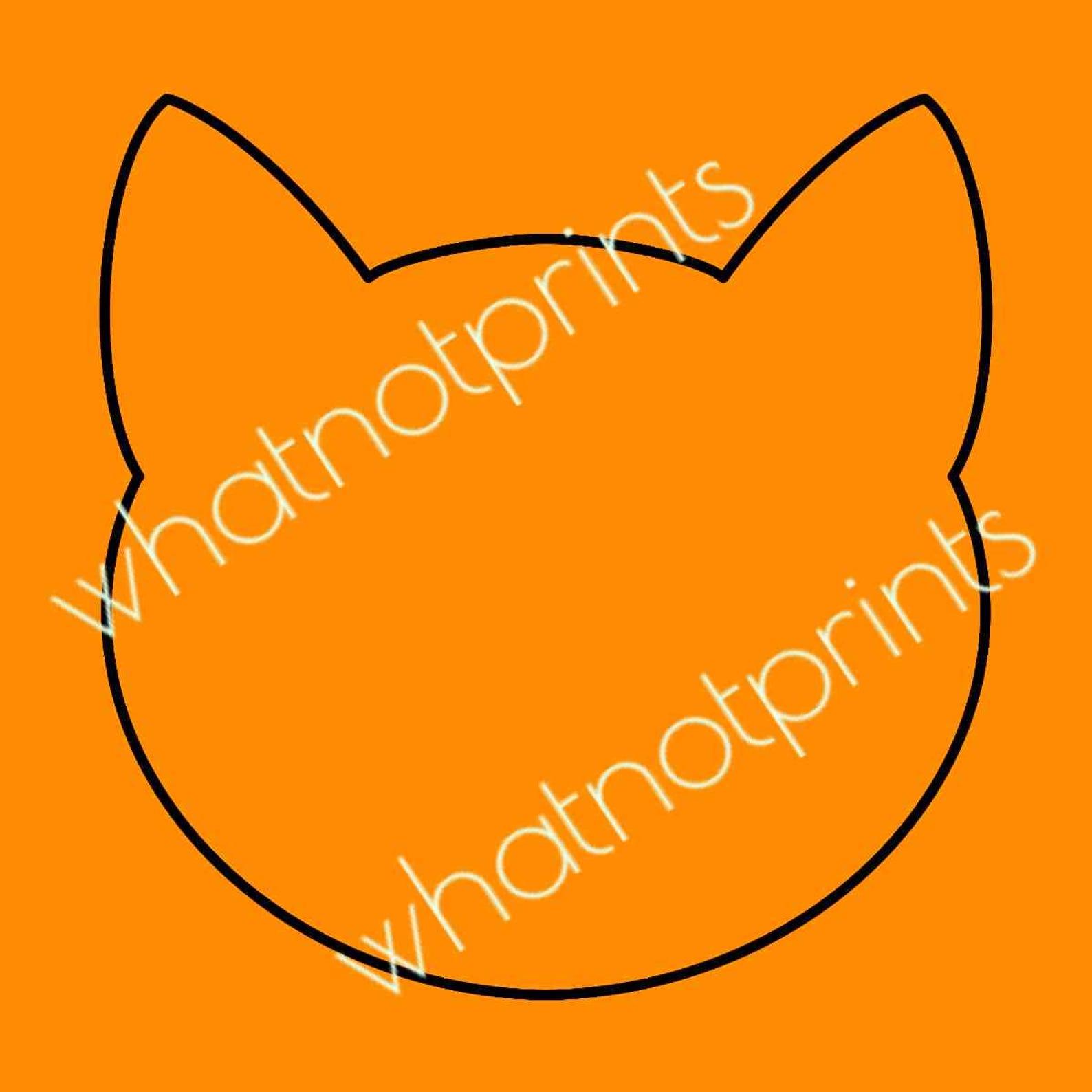 Cat Head Outline Stencil: Commercial PNG Template (digital Download) - Etsy
