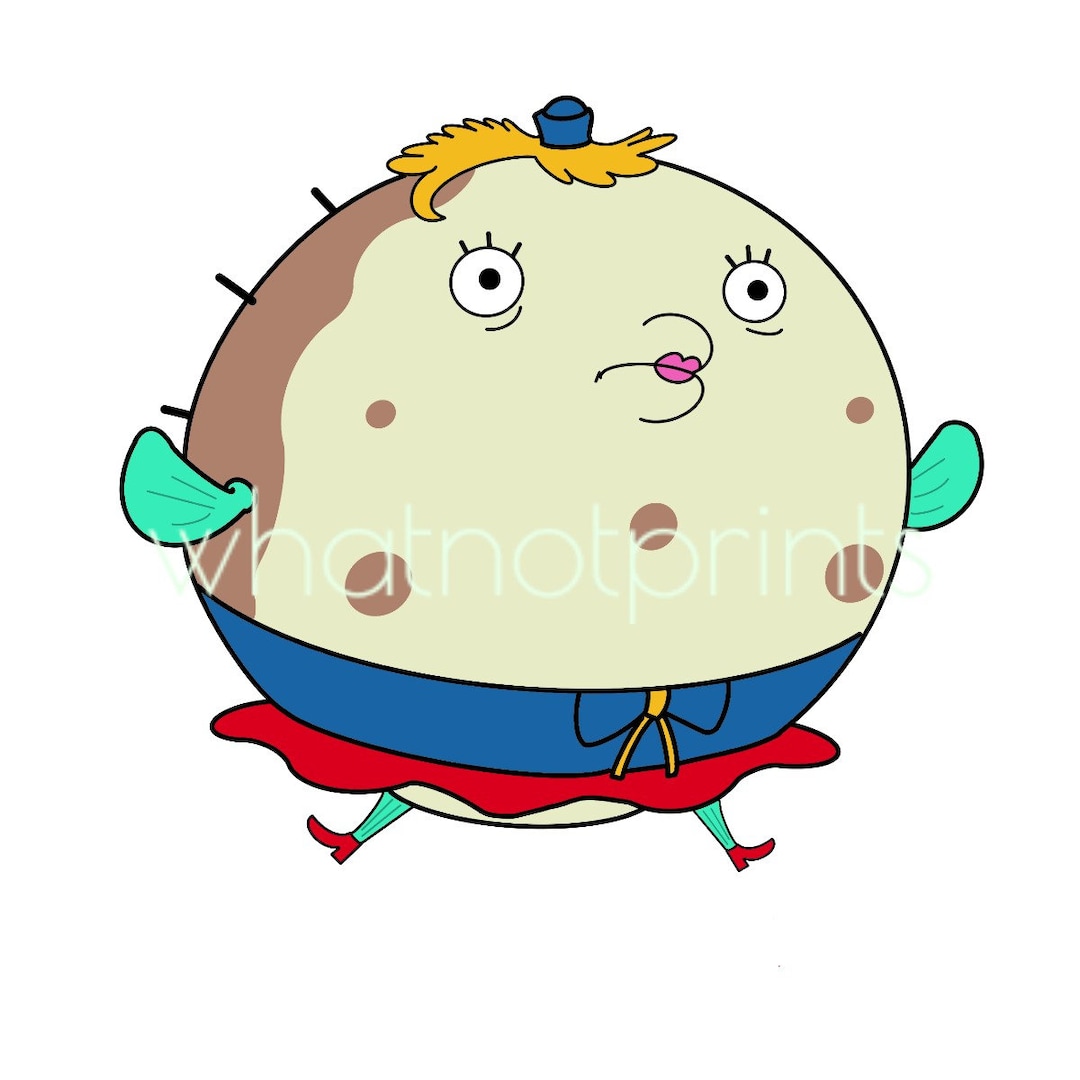Mrs Puff Inflated Png Spongebob Squarepants Clipart Digital Etsy