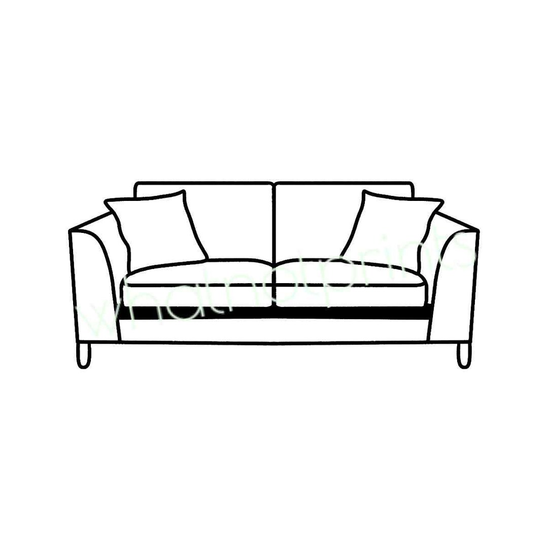 Sofa Outline Transparent Couch PNG Commercial Use Instant Digital ...