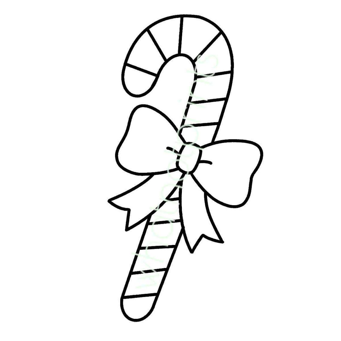 Commercial Candy Cane Coloring Page, Stencil or Outline PNG Instant ...