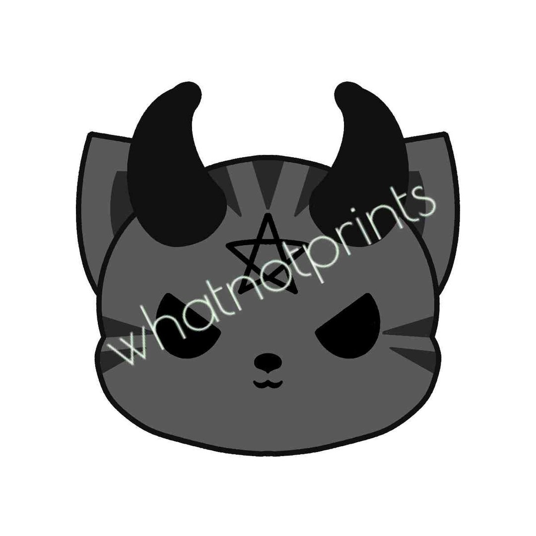 Satanic Gray Tabby Cat PNG Transparent Background Commercial Use OK ...