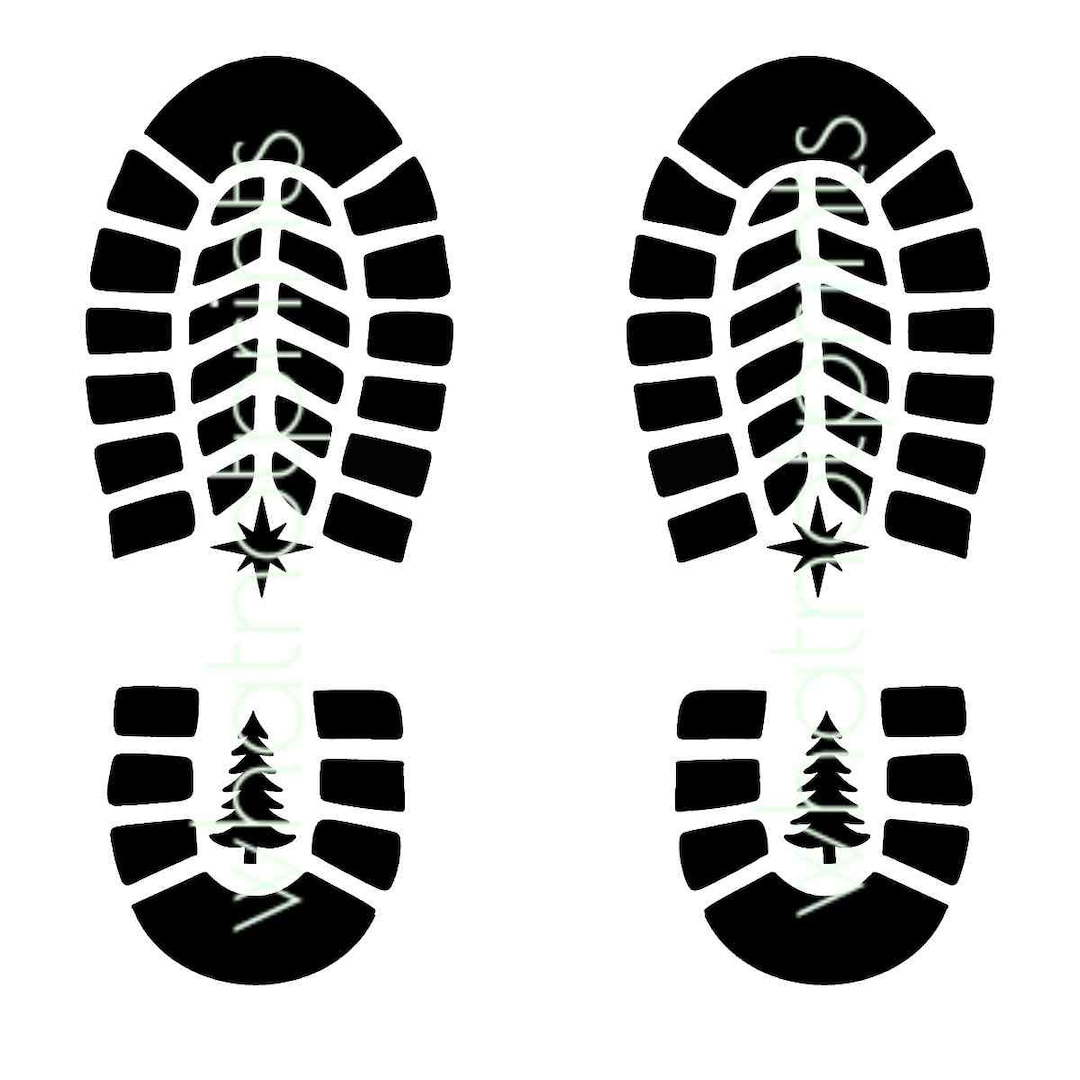Santa's Boot Prints Template, Stencil High Resolution Christmas Clipart ...