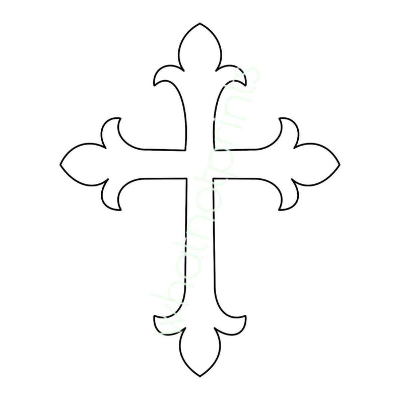 Fleur-de-lis Cross Outline - Etsy