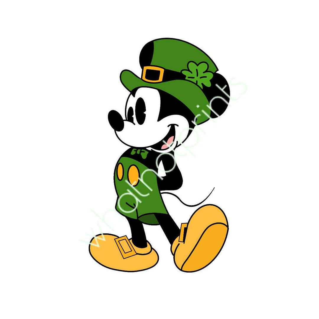 St. Patrick's Day Vintage Mickey Mouse Png Transparent Background ...