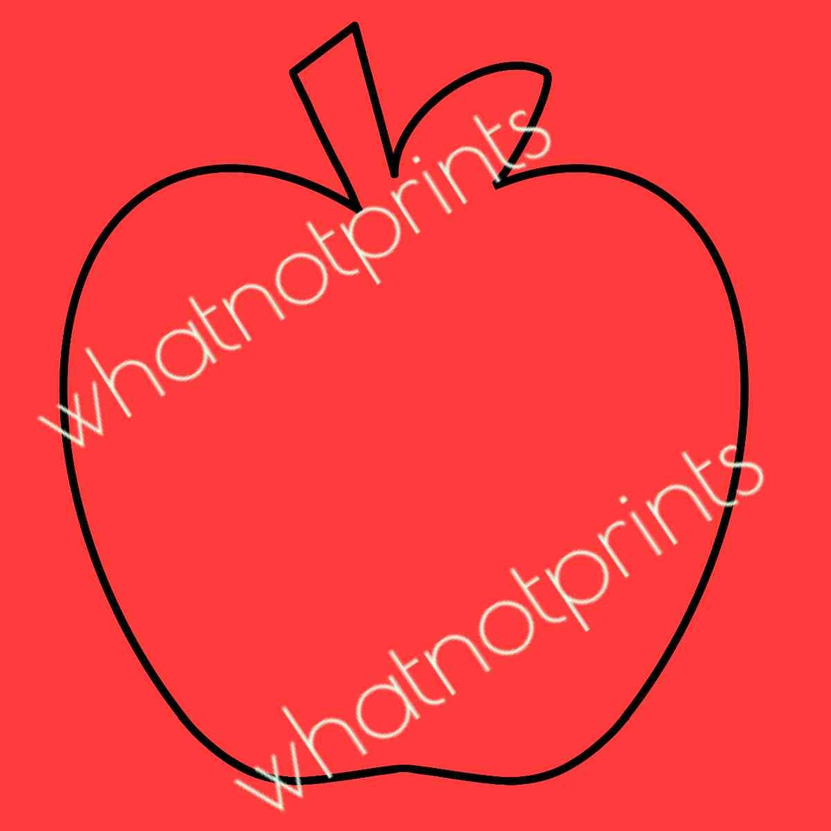 Apple Outline Stencil: Commercial Use Clipart (PNG & SVG Digital ...