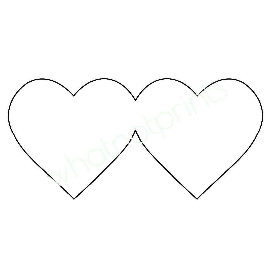 Double Heart Outline Template: Card Stencil, PNG Clipart (digital ...