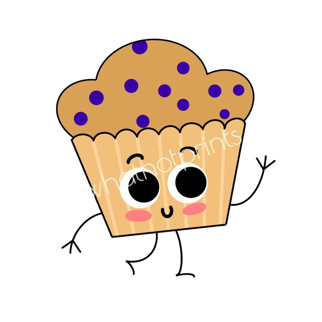 Commercial Png Cute Anamorphic Blueberry Muffin - Etsy