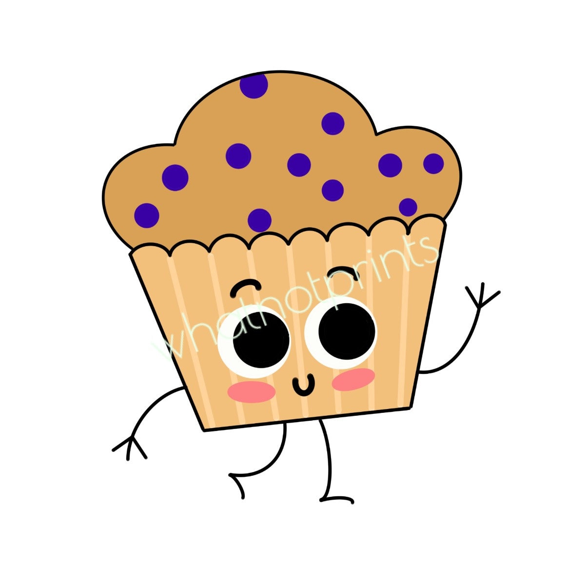 Commercial Png Cute Anamorphic Blueberry Muffin - Etsy