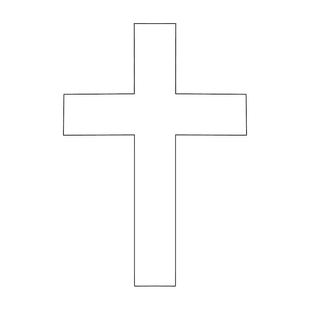 Simple Cross Outline PNG - Etsy
