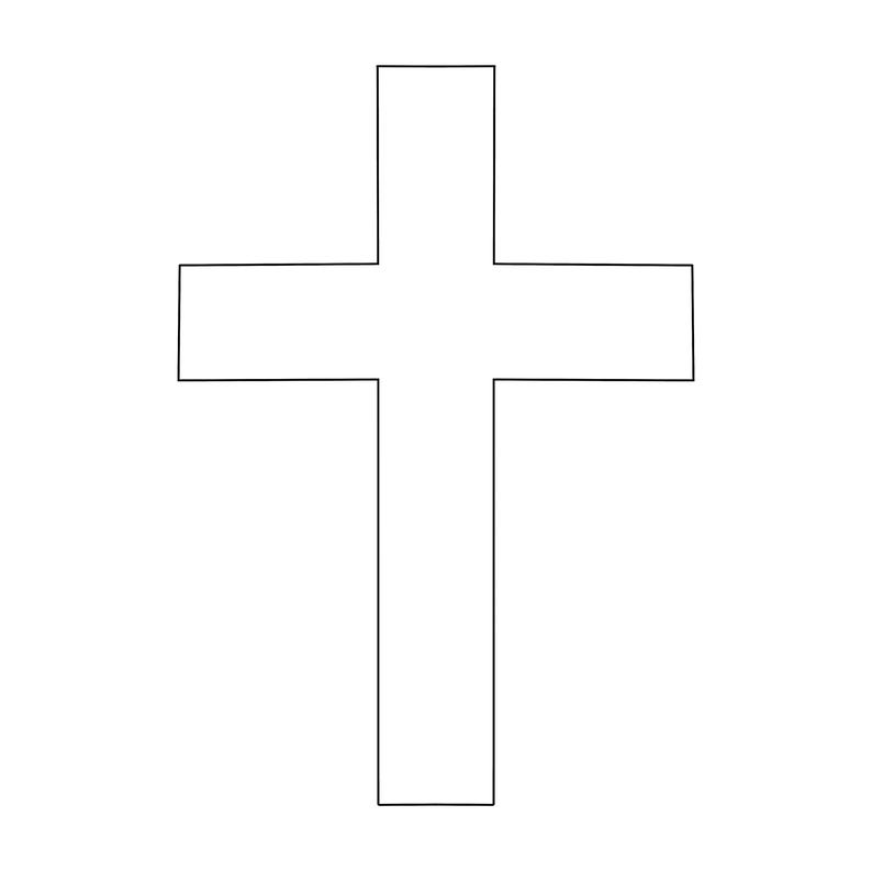 Simple Cross Outline PNG - Etsy