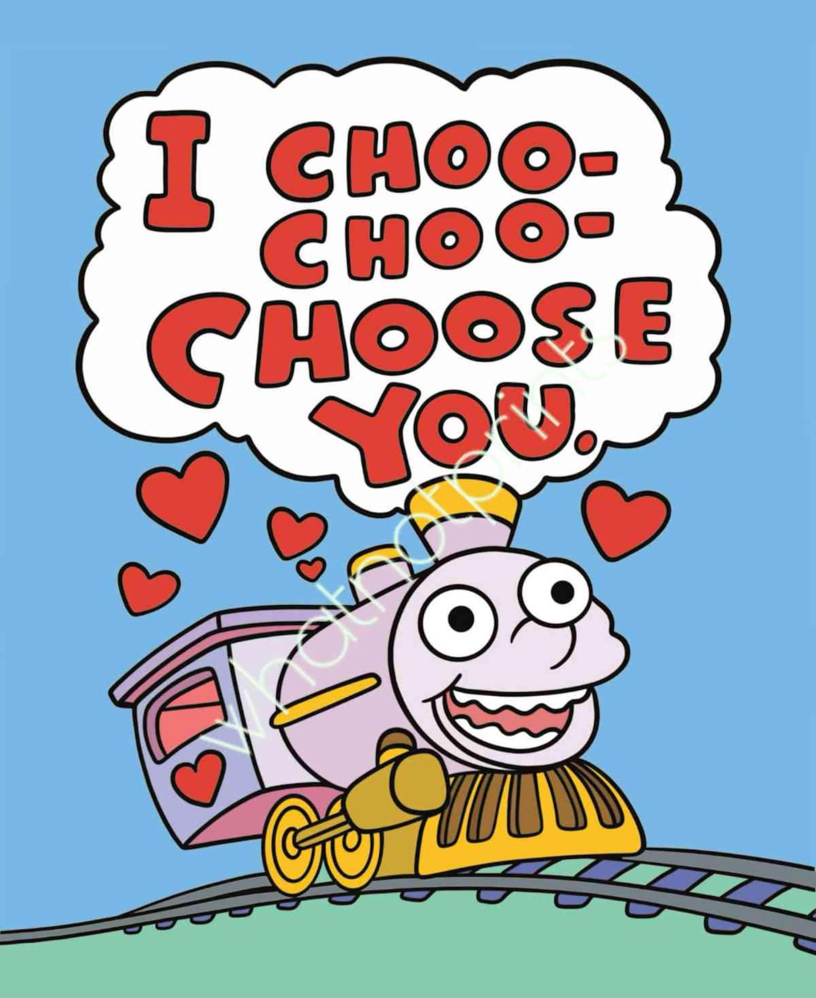 I Choo-choo-choose You Valentine Clipart PNG Instant Digital Download ...
