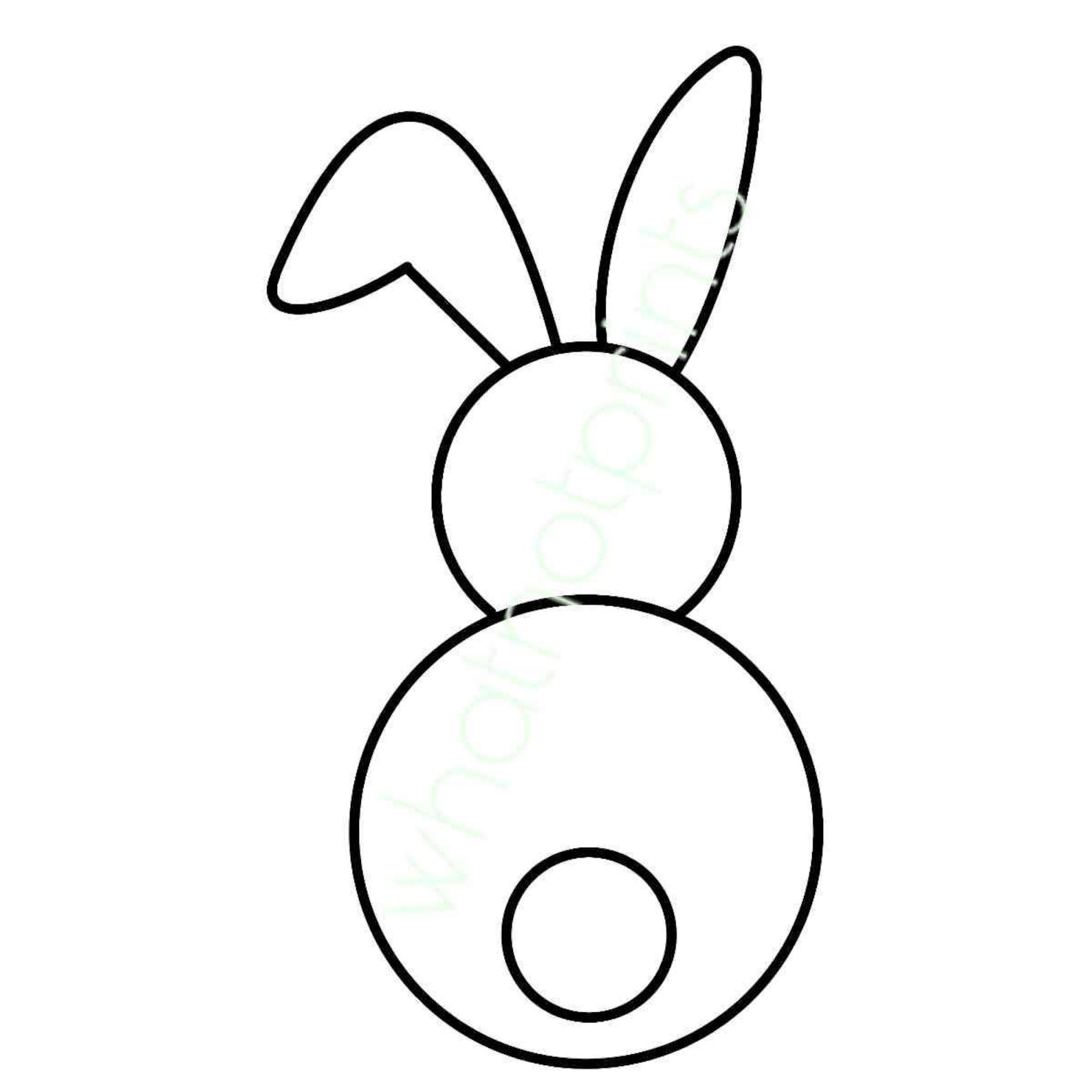 Commercial Bunny Rabbit Outline PNG Transparent Background Instant ...