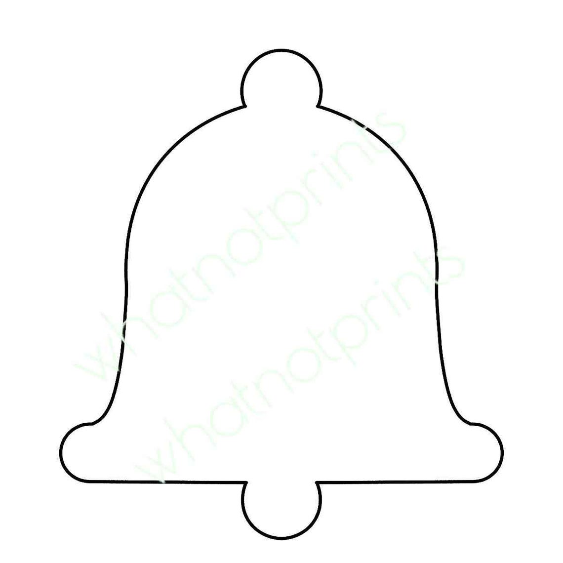 Bell Commercial Christmas Template or Coloring Page High Resolution PNG ...