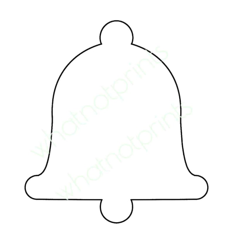 Bell Commercial Christmas Template or Coloring Page High Resolution PNG ...