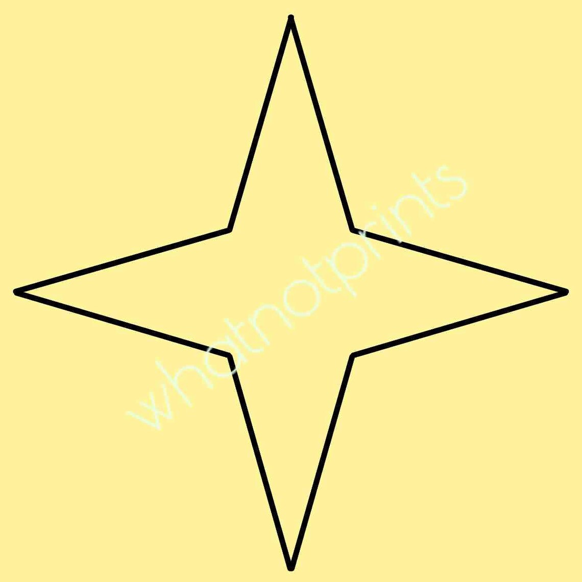 Commercial Four Point Star PNG Transparent Background Instant Digital ...