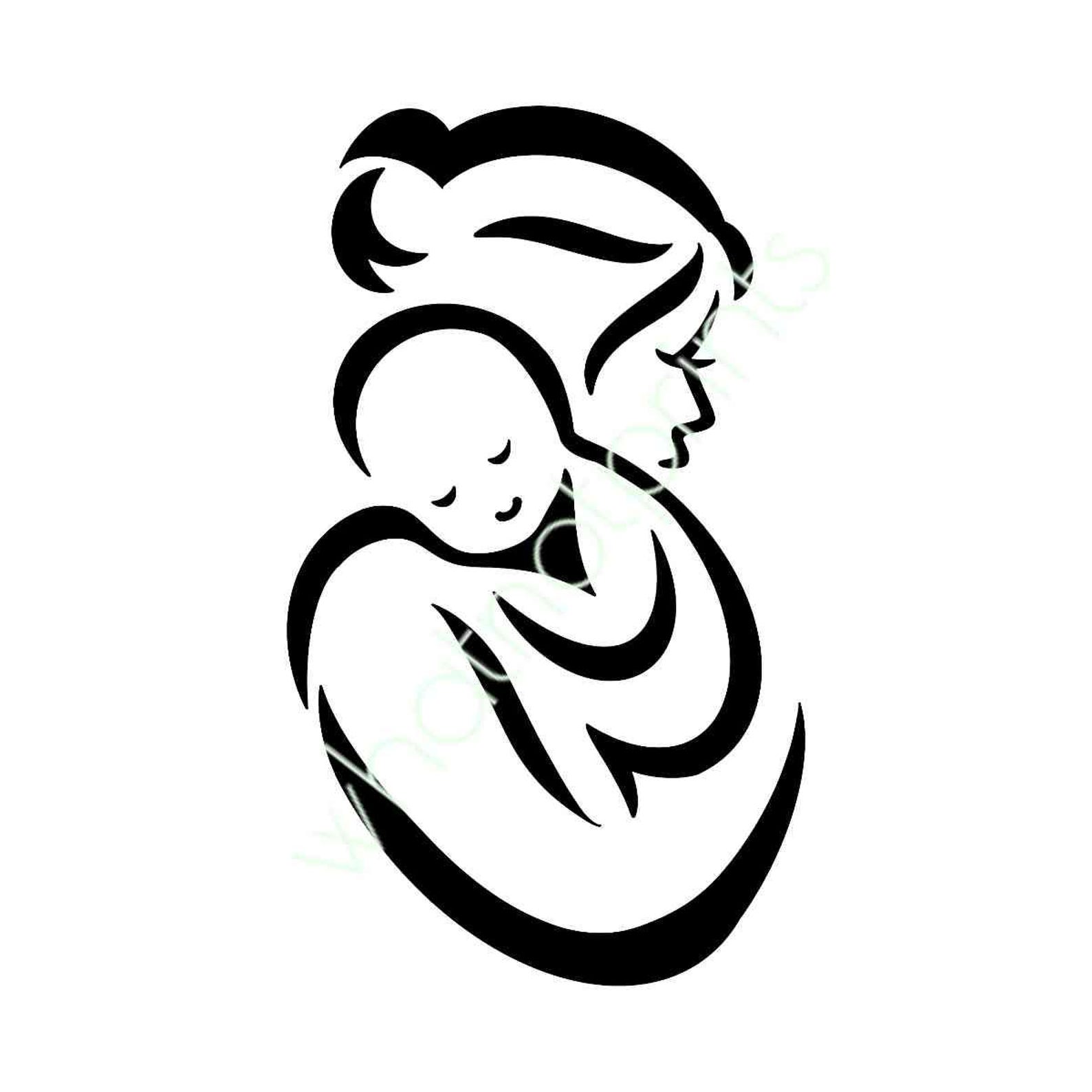 Mother and Baby Stencil - Etsy