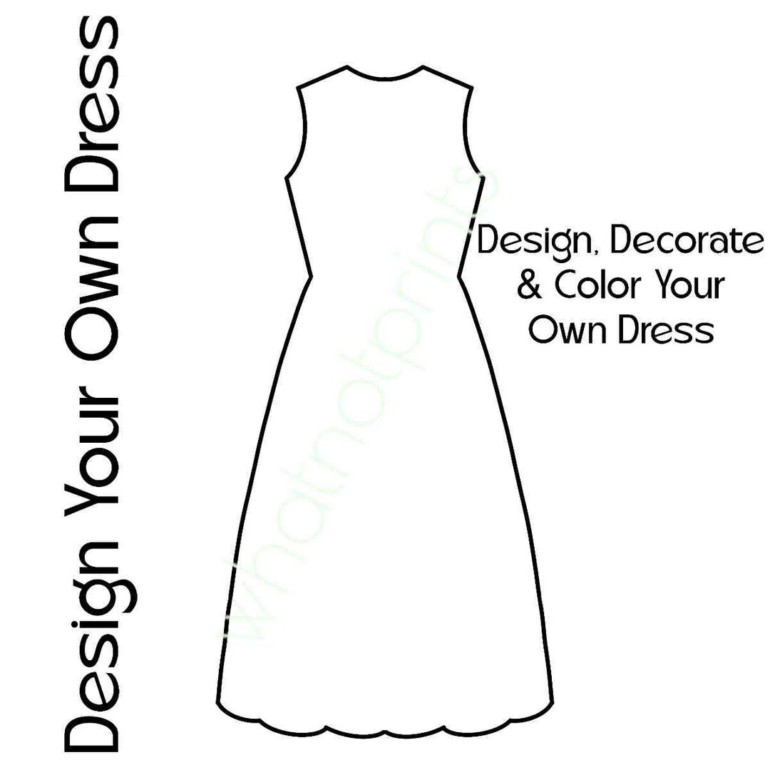 Decorate Your Own Dress Template, Stencil, Pattern, or Outline PNG ...