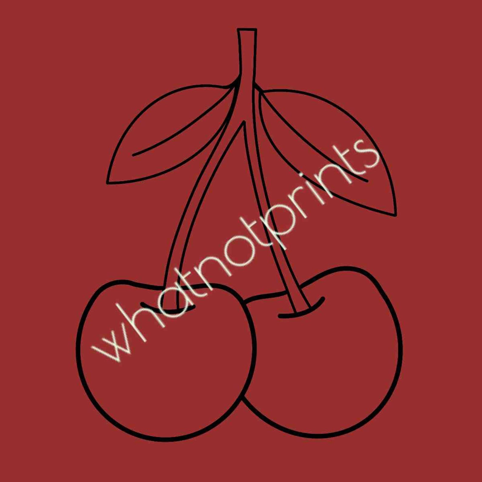 Commercial Cherries Outline Clipart PNG Transparent Background Template ...