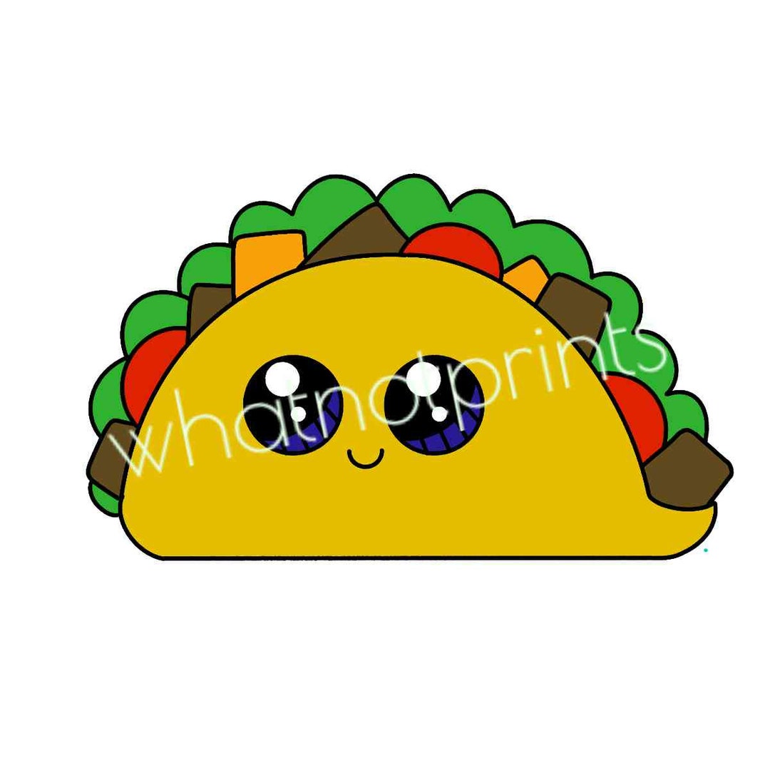 Kawaii Taco PNG Transparent Background Commercial Use OK Instant ...