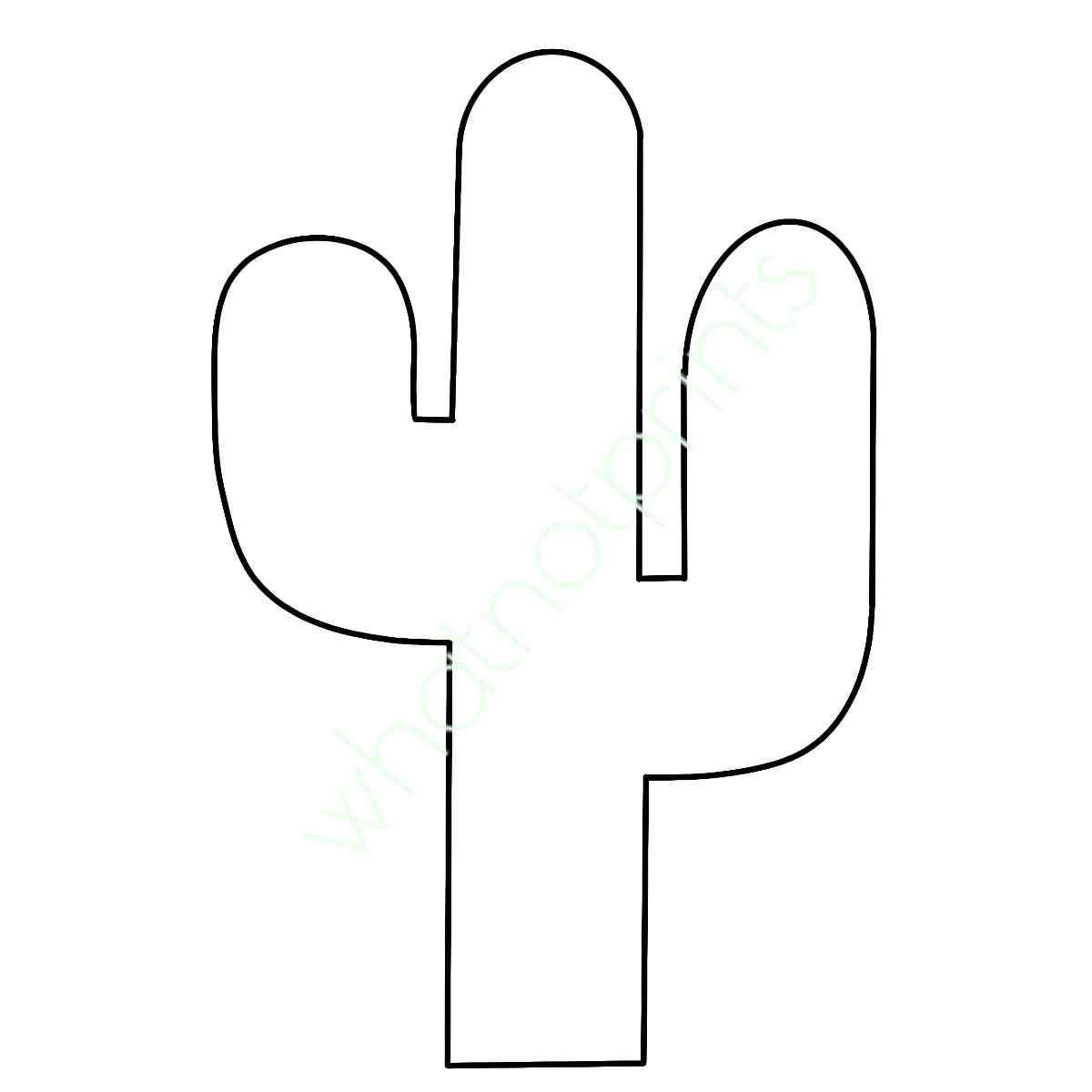 Cactus Outline Clipart: Commercial Use Stencil (PNG Digital Download ...