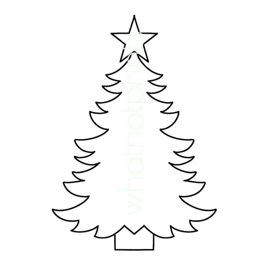 Christmas Tree Outline Clipart, Stencil Template (digital Download) - Etsy