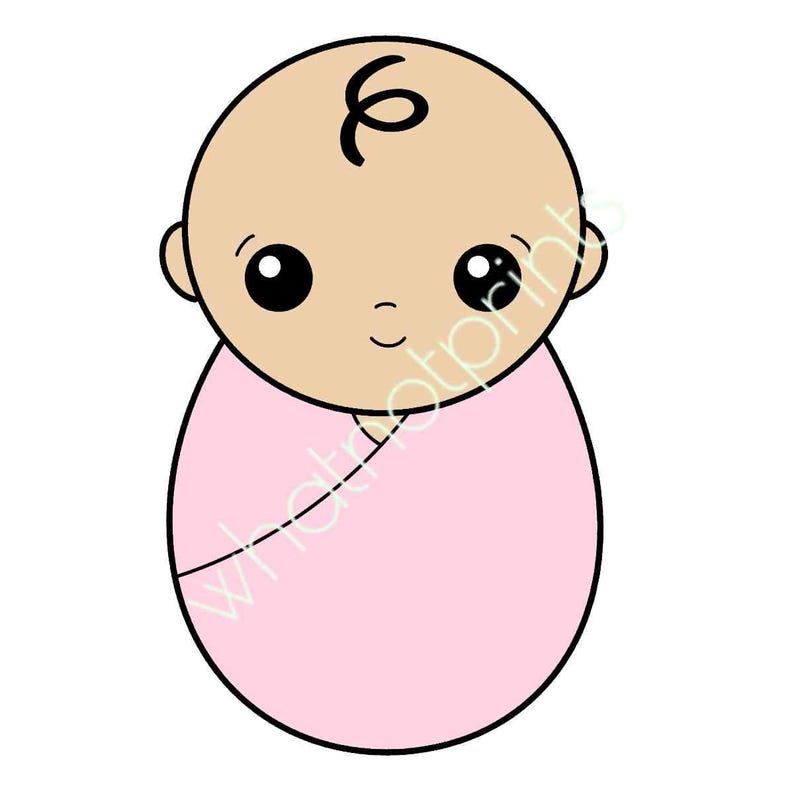 Commercial Cute Newborn Baby Girl Swaddled in Pink Blanket PNG ...