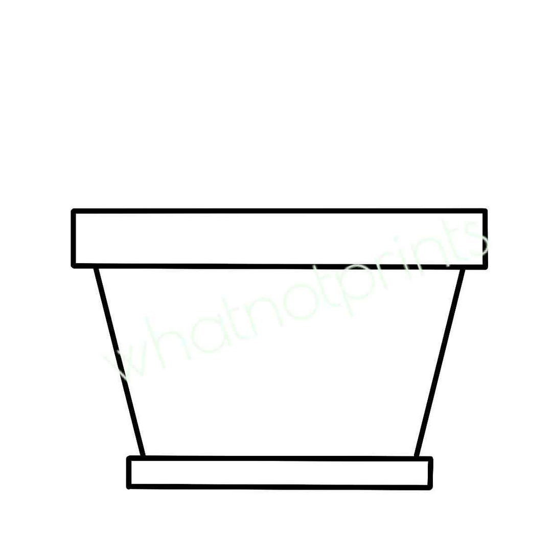 Commercial Flower Pot Outline, Template, or Stencil PNG Transparent ...