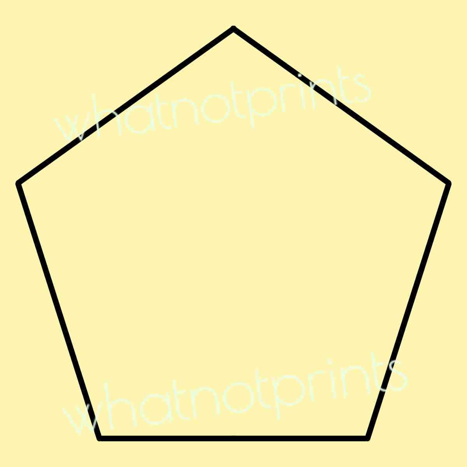 Commercial Simple Pentagon Shape, Outline, Stencil or Template PNG ...