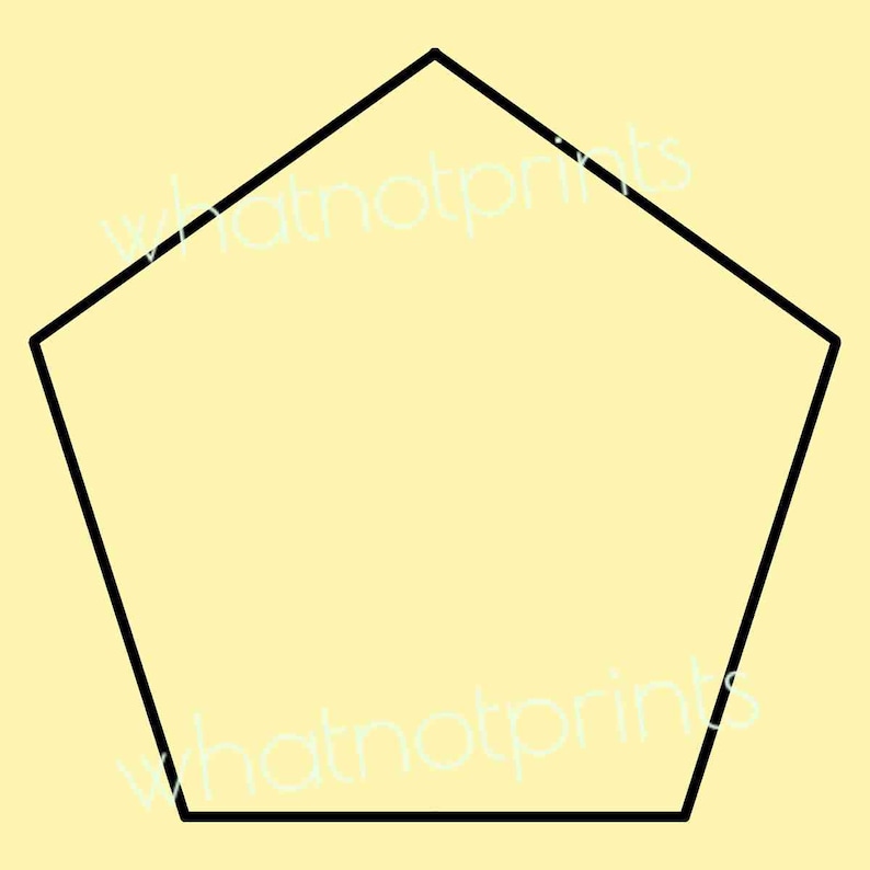 Commercial Simple Pentagon Shape, Outline, Stencil or Template PNG ...