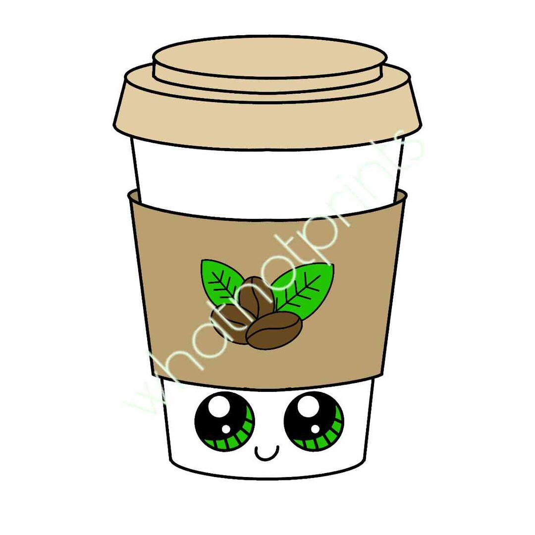 Kawaii Paper Coffee Cup PNG Transparent Background Commercial Use OK ...
