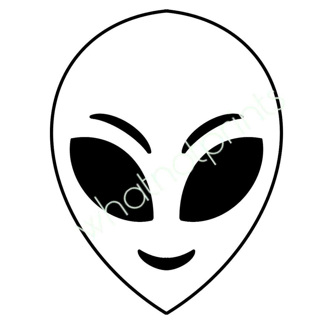 Alien Head Outline, Shape, Pattern, Stencil, Template, Clipart ...