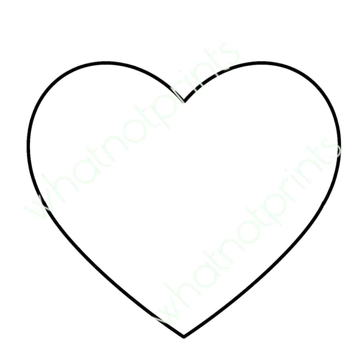 Heart Outline Stencil: Commercial Use PNG SVG Clipart (digital Download ...