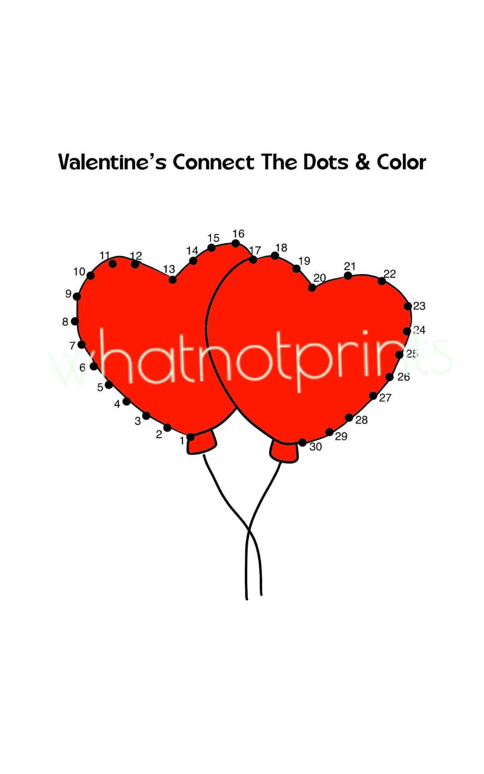 Valentine Dot to Dot Worksheet PNG - Etsy