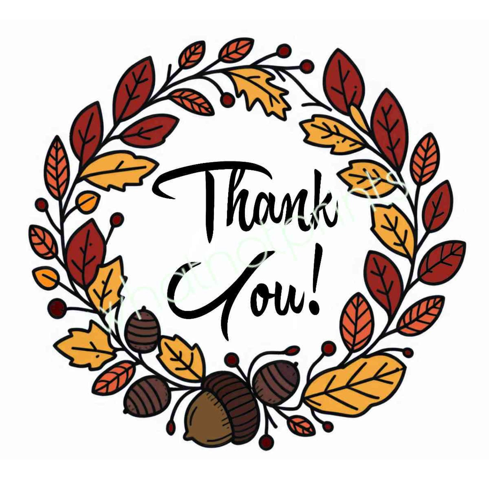 Commercial Thank You Fall Wreath PNG Transparent Background Instant ...