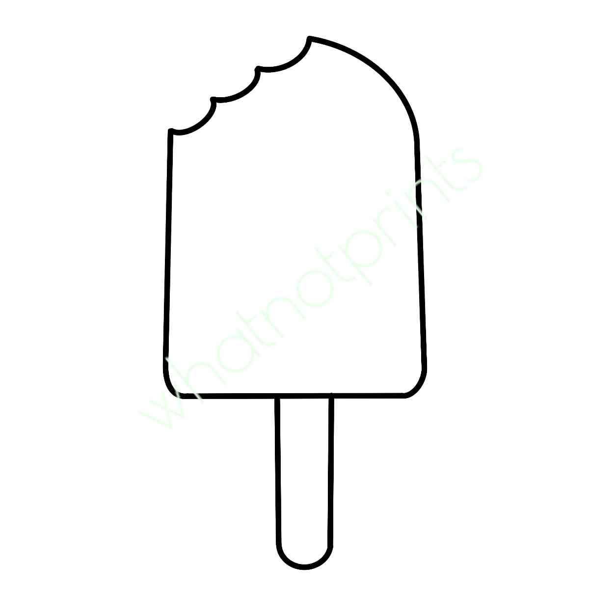 Bitten Popsicle Clipart, Stencil Template, PNG SVG (digital Download ...