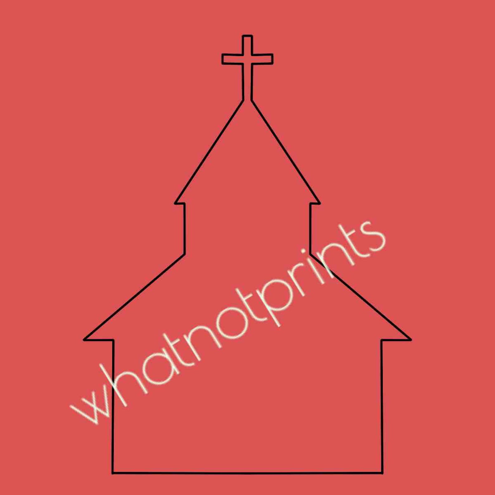Church Outline PNG - Etsy