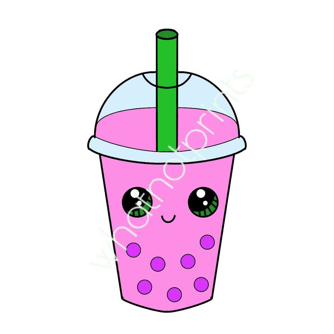 Purple Kawaii Bubble Tea PNG Transparent Background Commercial Use OK ...