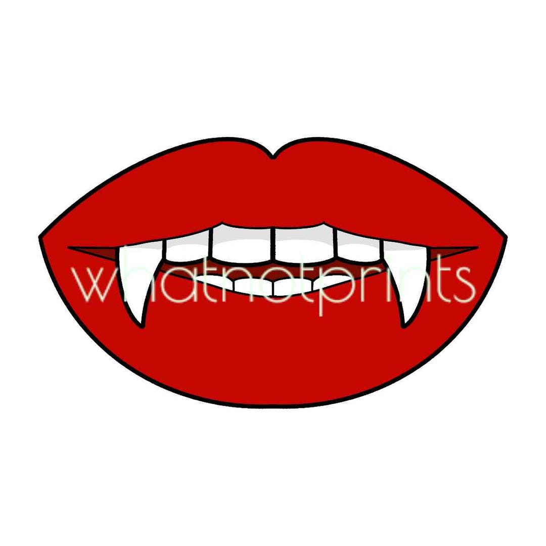 Commercial Use Lips With Fangs PNG Transparent Background Instant ...