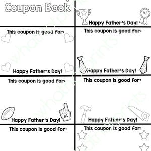 Color and Cut Father's Day Coupon Book PNG Instant Digital Download - Etsy