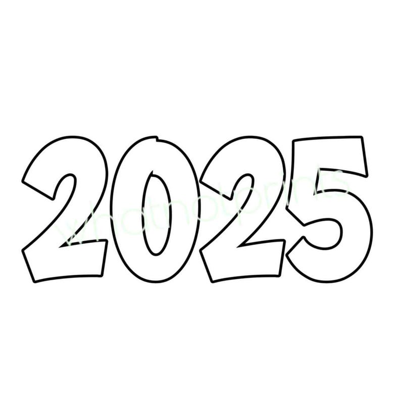 Commercial "2025" New Year's Clipart PNG Transparent Background Instant ...