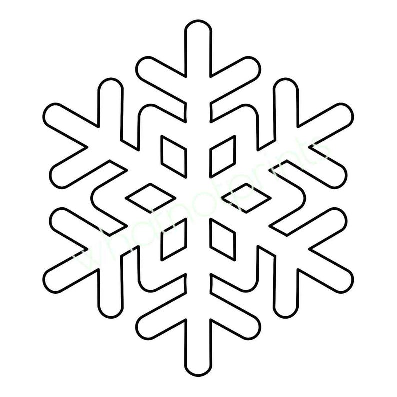 Flocon de neige contour PNG Clipart - Etsy France